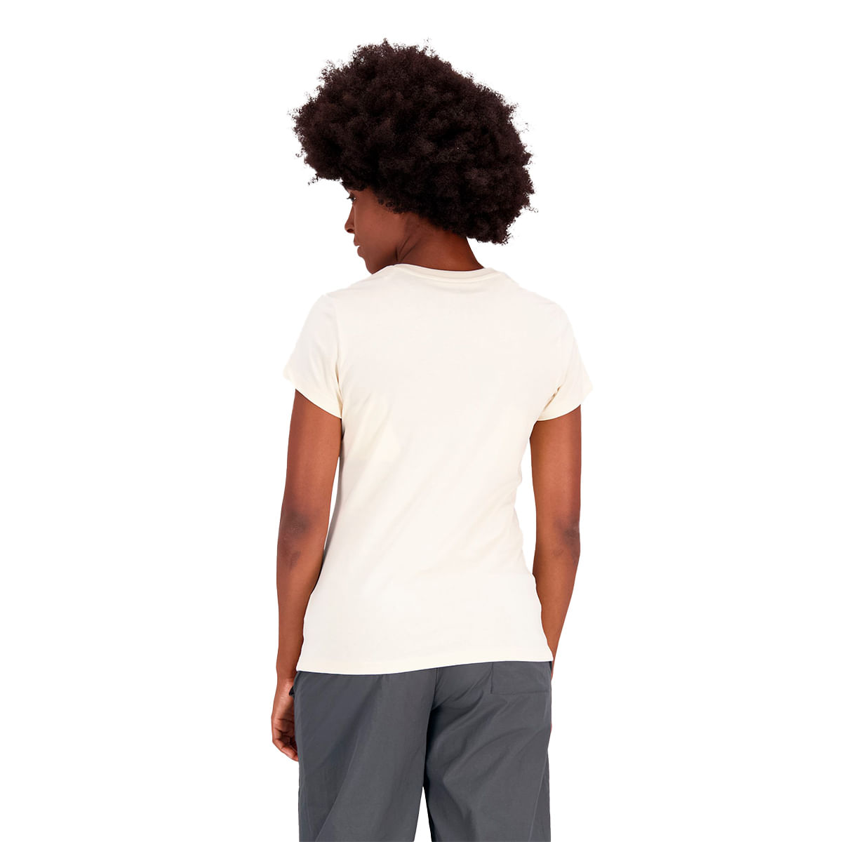 Remera New Balance Mujer Essentials Stacked Crema - My Shuzz - Tienda ...
