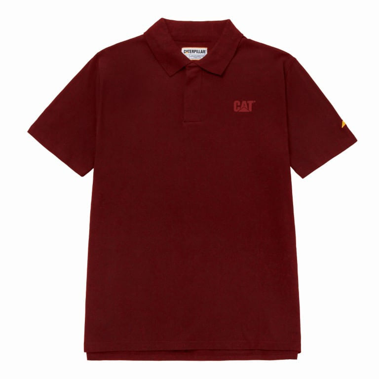 Polo Cat Hombre Cat Logo Pique Bordo - Cat Lifestyle Paraguay - Tienda ...