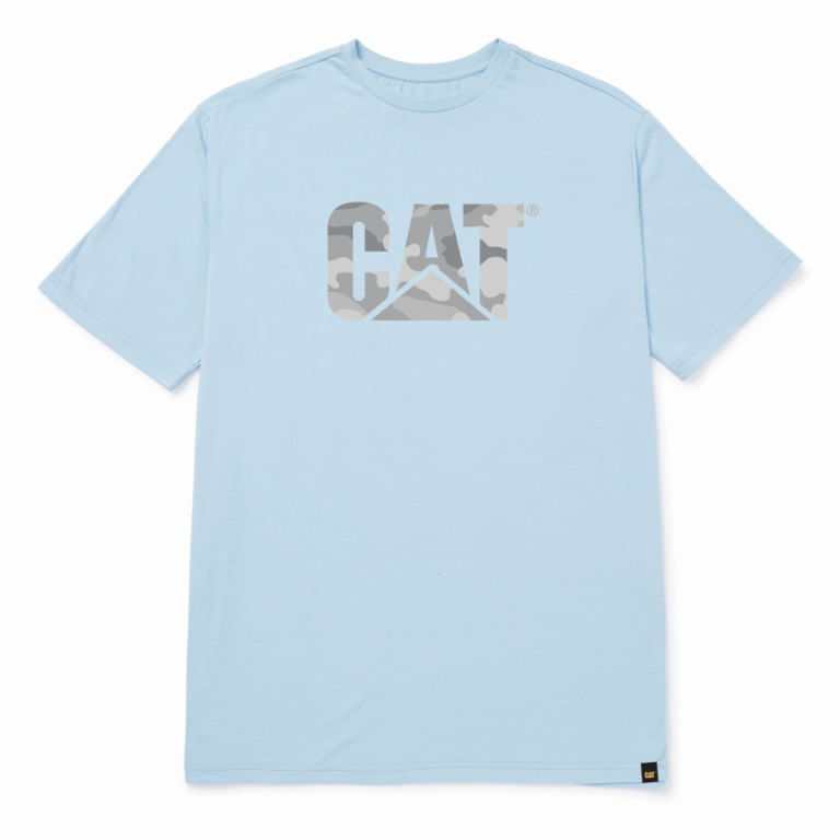Remera Cat Hombre Cat Logo Celeste - My Shuzz - Tienda Online en Paraguay